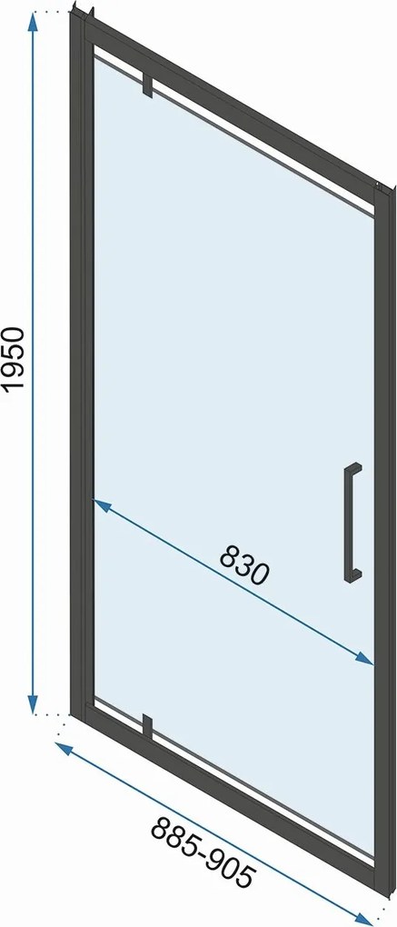 Rea Rapid Swing, 3-stěnová sprchová kabina 100 (dveře) x 90(stěna) x 90(stěna) x 195 cm, 6mm čiré sklo, chromový profil, KPL-09122