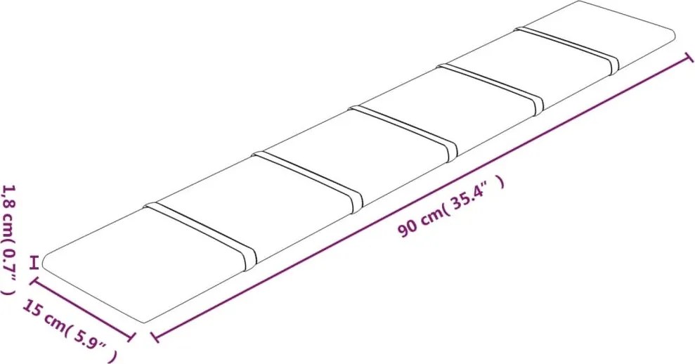 vidaXL Nástěnné panely 12 ks 90 x 15 cm samet 1,62 m² [344105] Barva: Žlutá