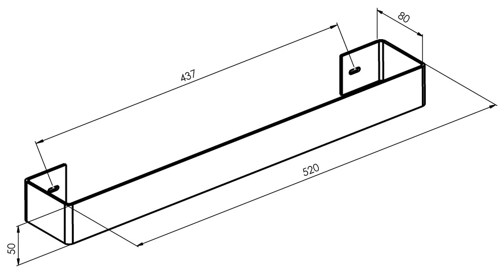 Sapho, TABELLA držák ručníků 520mm, bílá mat, MI520W