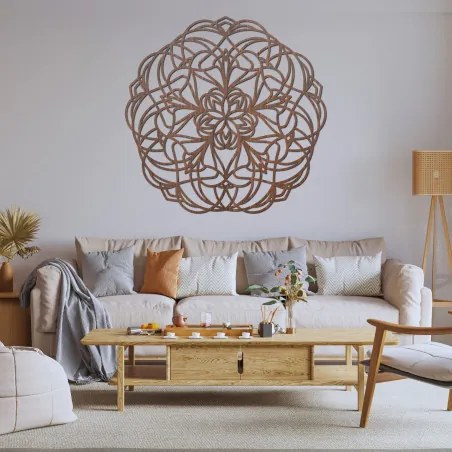 Elegantní dřevěná nástěnná dekorace mandala Mollis | SENTOP HDF0250