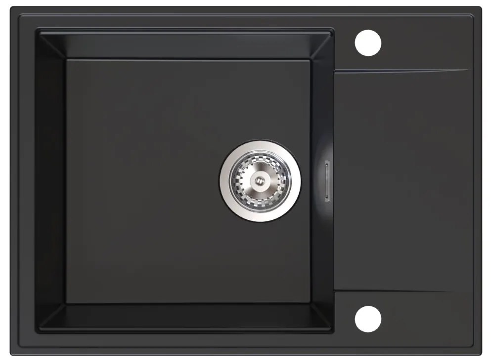 Sink Quality Sink55, kuchyňský granitový dřez 620x460x215 mm, černá, SKQ-SINK.C.1KKO