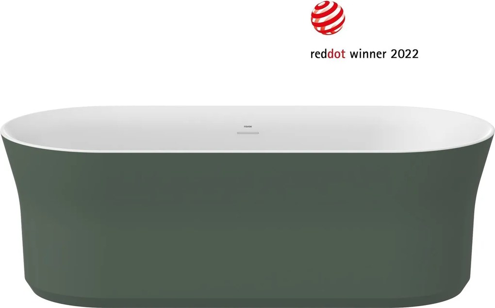 Ravak Ypsilon vana volně stojící 180 x 80 cm odtok bílá zelená XC00100052