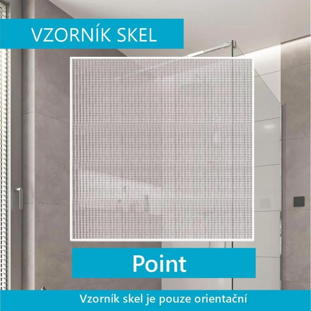 Mereo Sprchový box bez střechy, čtvercový, satin ALU, sklo Point, zadní stěny bílé 900 x 900 mm