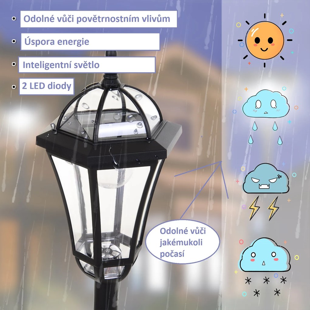 Solární zahradní LED lucerny 2 ks B30-005