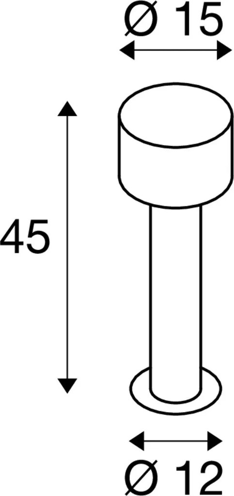 LA 1010197 TAHA II 45 volně stojící svítidlo, PHASE, 2200/2700 K, IP65, válcové, černé - BIG WHITE (SLV)