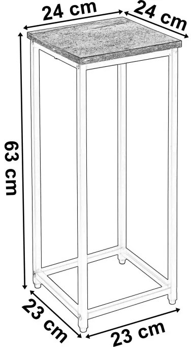 Stojan na květiny ARBEN RUSTIC černý 60 cm