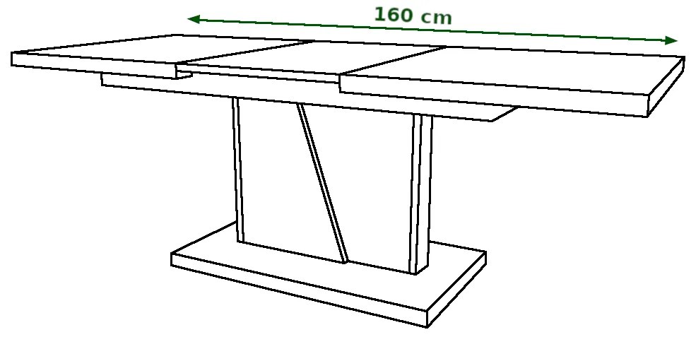 Mazzoni NOIR dub craft bílý/šedá rozkládací, konferenční stůl, stolek
