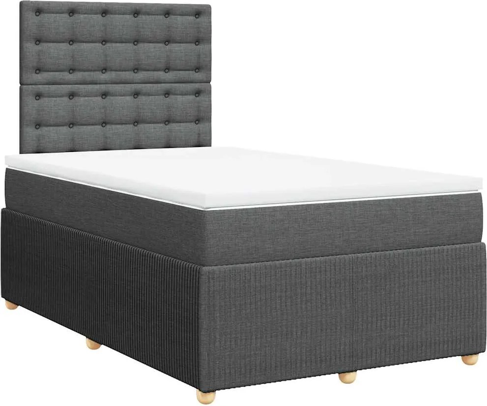 Box spring postel s matrací tmavě šedá 120x190 cm textil 3294310