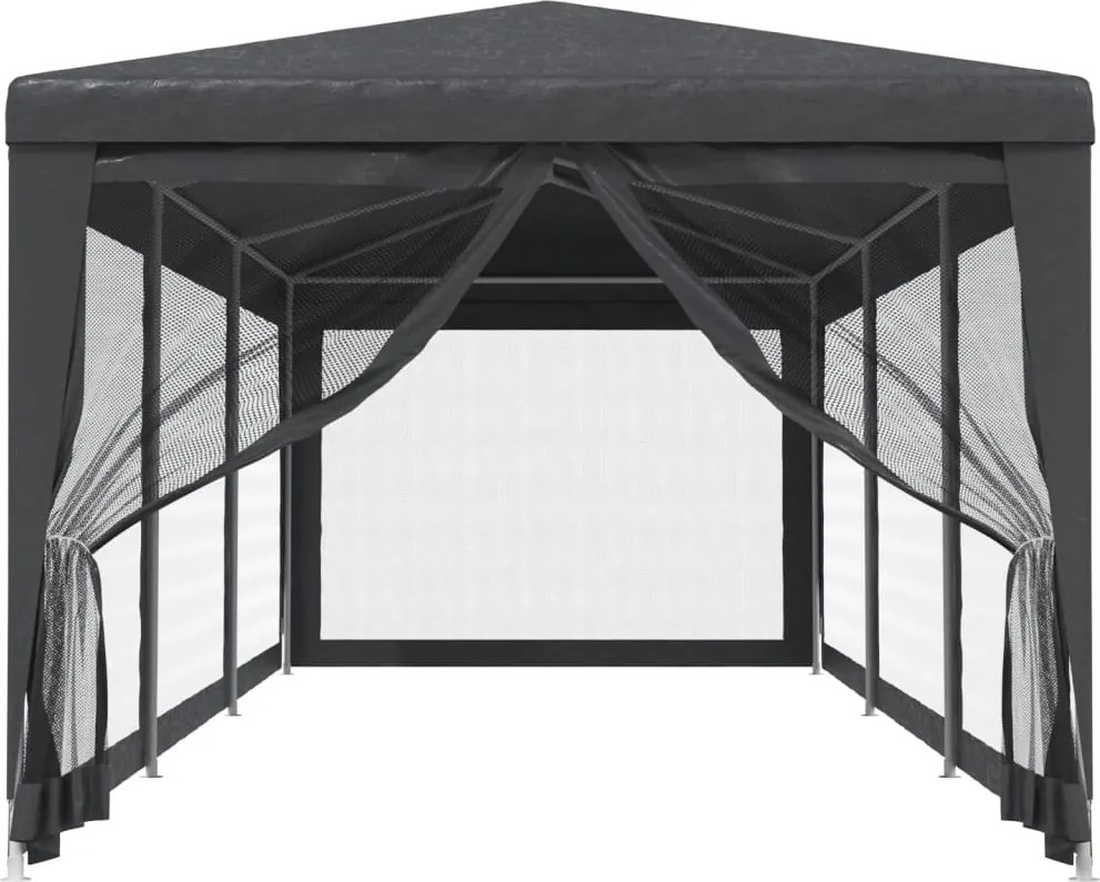 Party stan s 8 síťovanými bočnicemi antracitový 3 x 9 m HDPE 319244