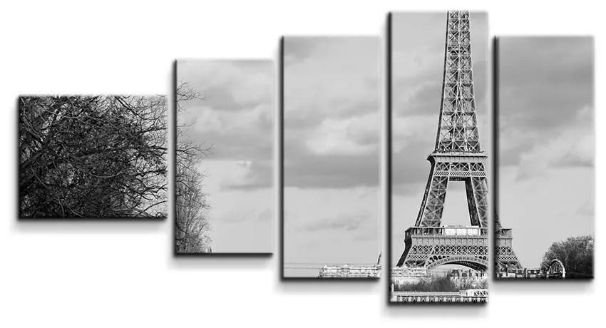 Sablio Obraz - 5-dílný Eiffelova věž 5 - 100x60 cm