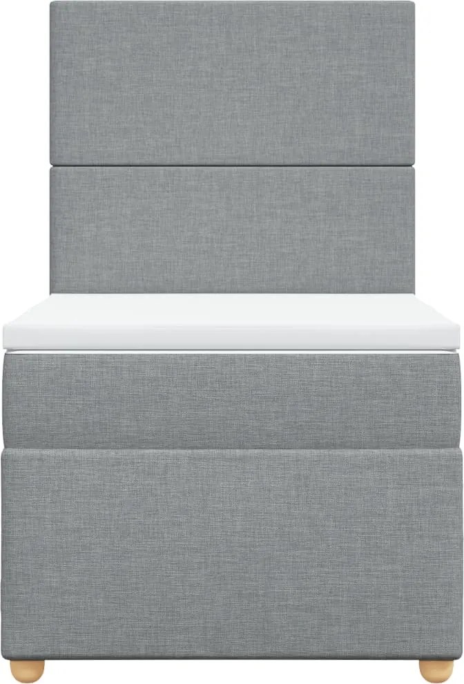 Box spring postel s matrací světle šedá 90x190 cm textil 3291128