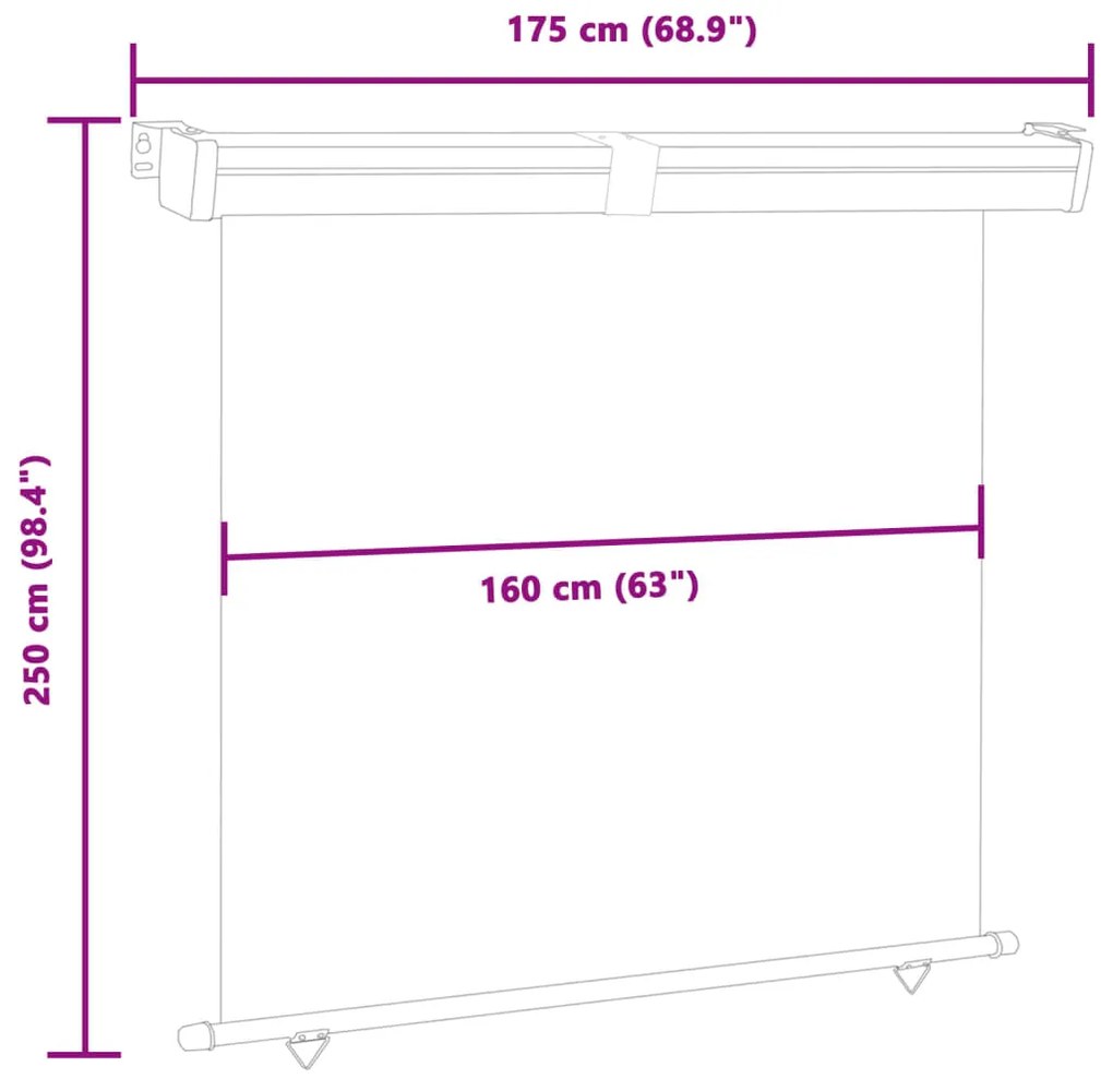 vidaXL Marketos Balkonová zástěna 175 x 250 cm hnědá