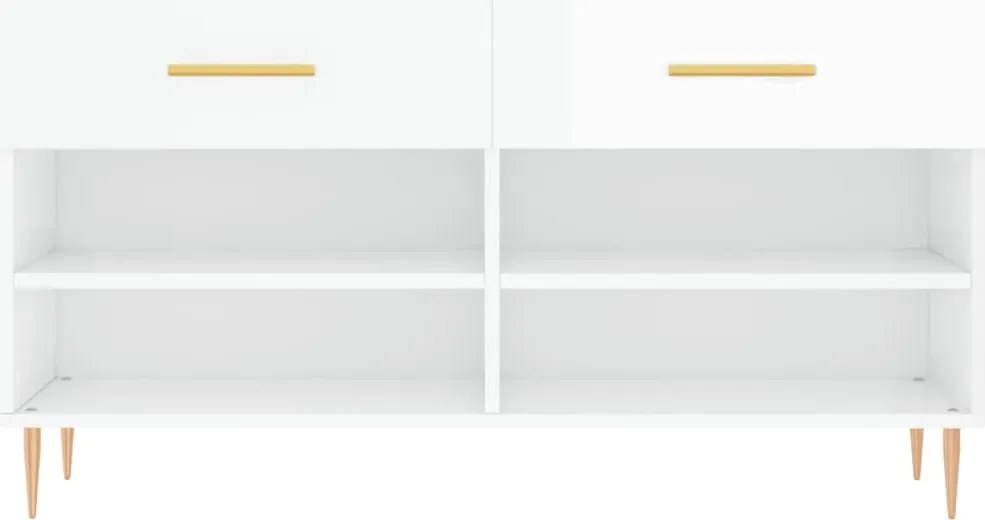 vidaXL Botník 102 x 35 x 55 cm kompozitní dřevo [829726] Barva: bílá s vysokým leskem