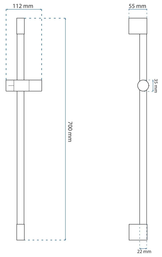 Tutumi Rea, sprchový sloup s držákem na ruční sprchu 70cm, typ 01, zlatá matná, REA-P6500