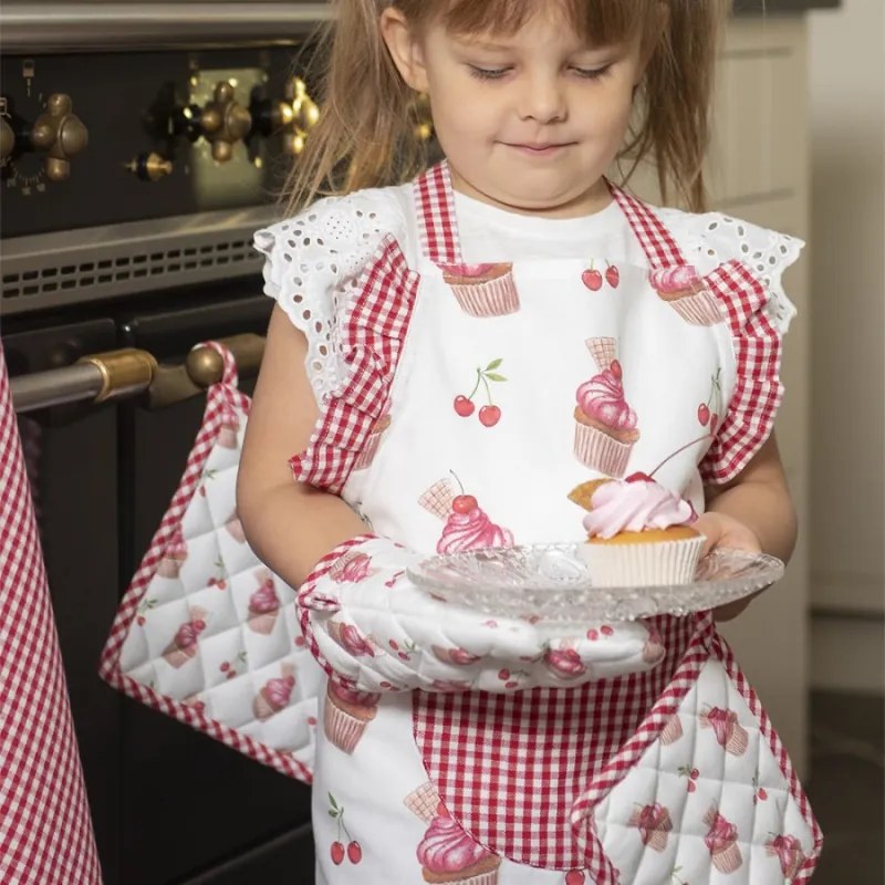 Bavlněná podložka pod nádobí pro děti Cherry Cupcake – 16x16 cm