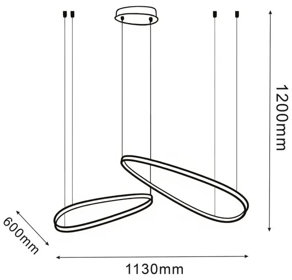 LED Lustr na lanku MICHELLE LED/48W/230V 4000K černá