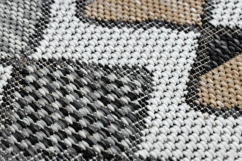 Dywany Łuszczów Kusový koberec Cooper Sisal Diamonds 22217 ecru/black – na ven i na doma - 140x190 cm