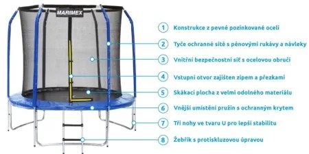 Trampolína Standard 183 cm 2022 Marimex 19000102 s ochrannou sítí a schůdky