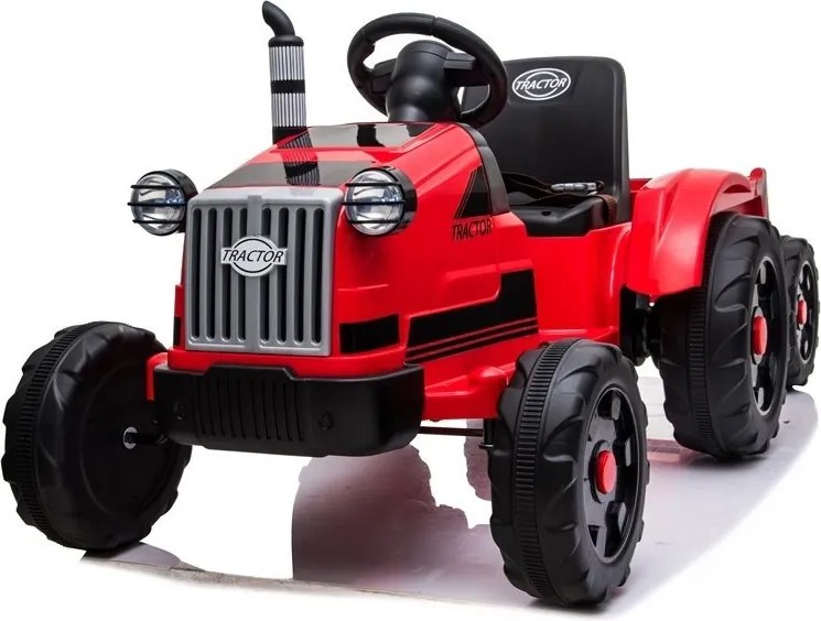 LEAN CARS Elektrický traktor s přívěsem CH9959 červený