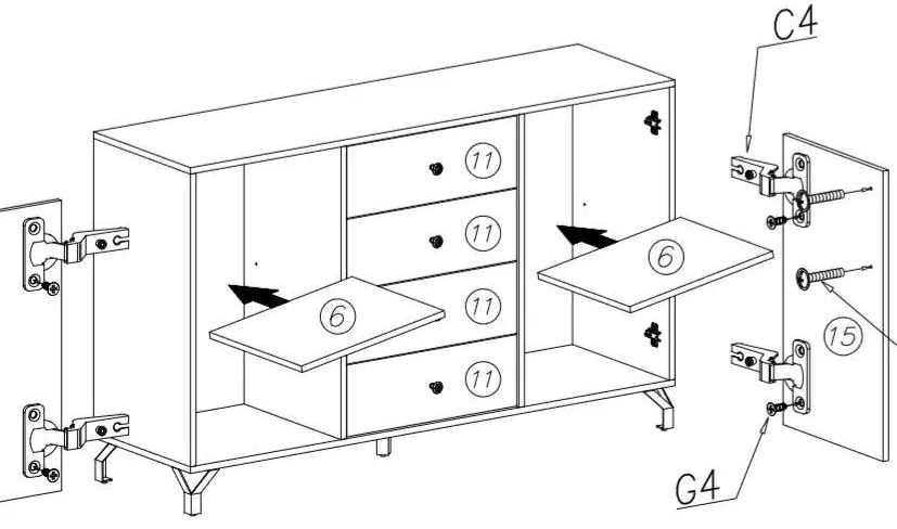 Obývací stěna se skříní Bergen F