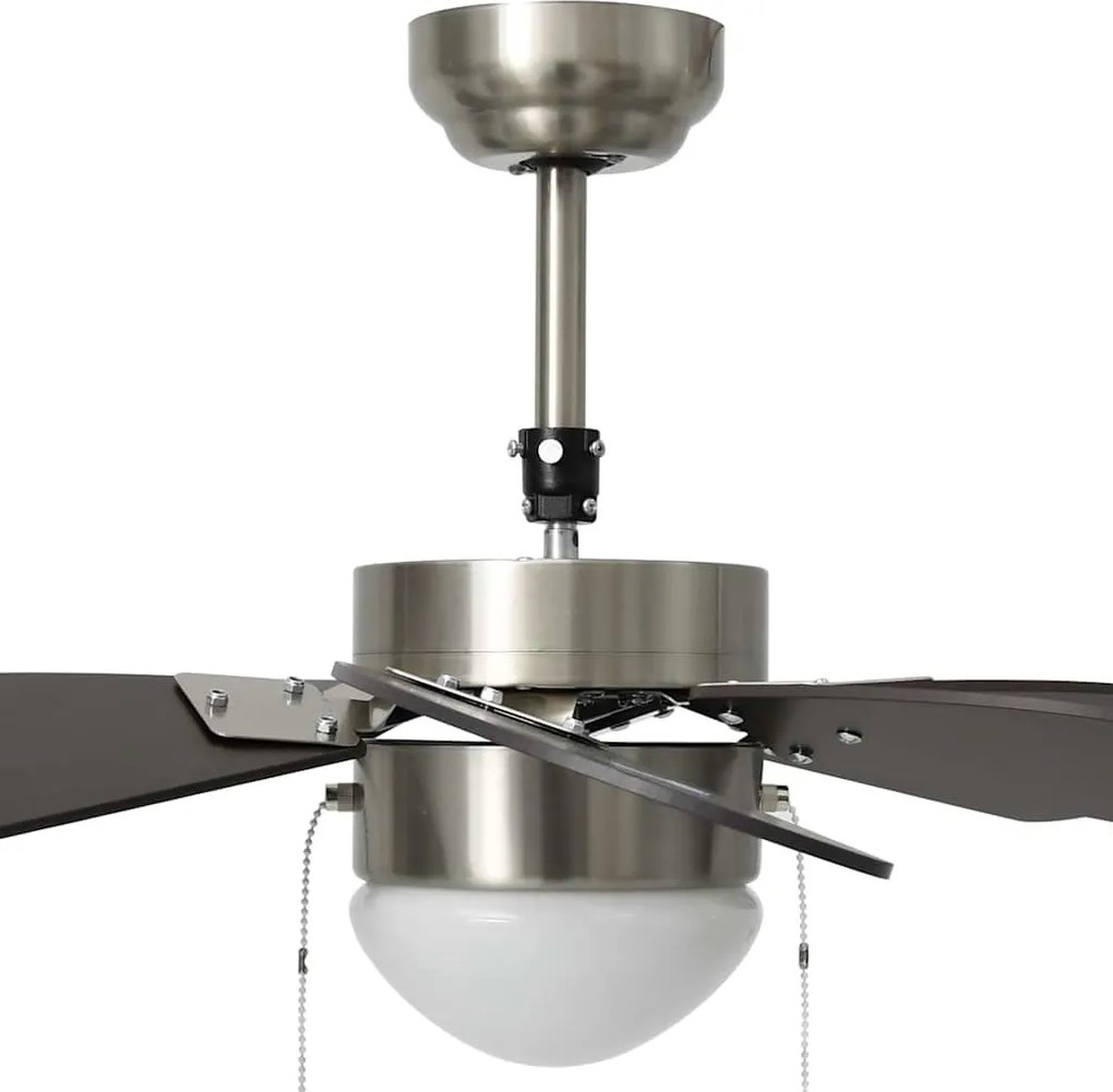 vidaXL Stropní ventilátor se světlem 76 cm světle hnědý [51489] Barva: tmavě hnědá