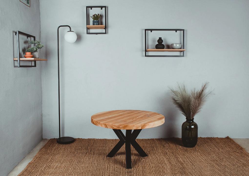 Wudboys Konferenční stůl ROUND IKS Barva kovu: Černá, Dřevo: Dub, Rozměr: Průměr 90cm, moderní skandinávský styl