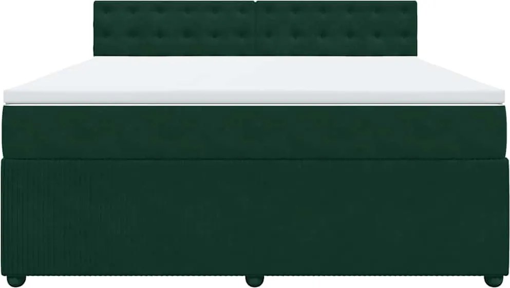Box spring postel s matrací tmavě zelená 180x200 cm samet 3290121