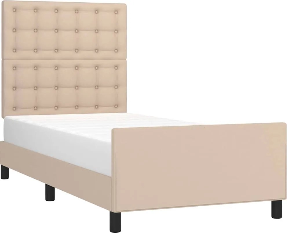Rám postele s čelem cappuccino 80 x 200 cm umělá kůže 3125542