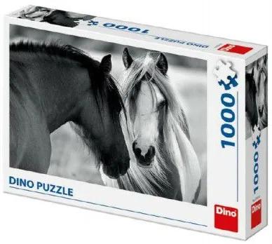 Puzzle koně černobílé  66x1000 dílků