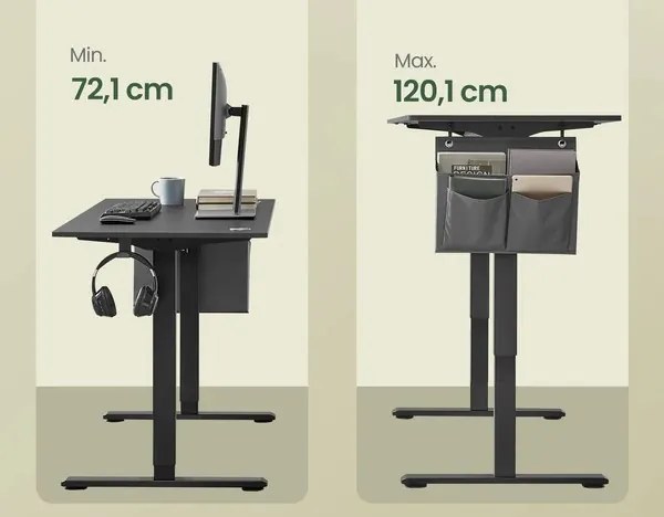 Elektricky nastavitelný psací stůl Vasagle Foral 160 cm černý