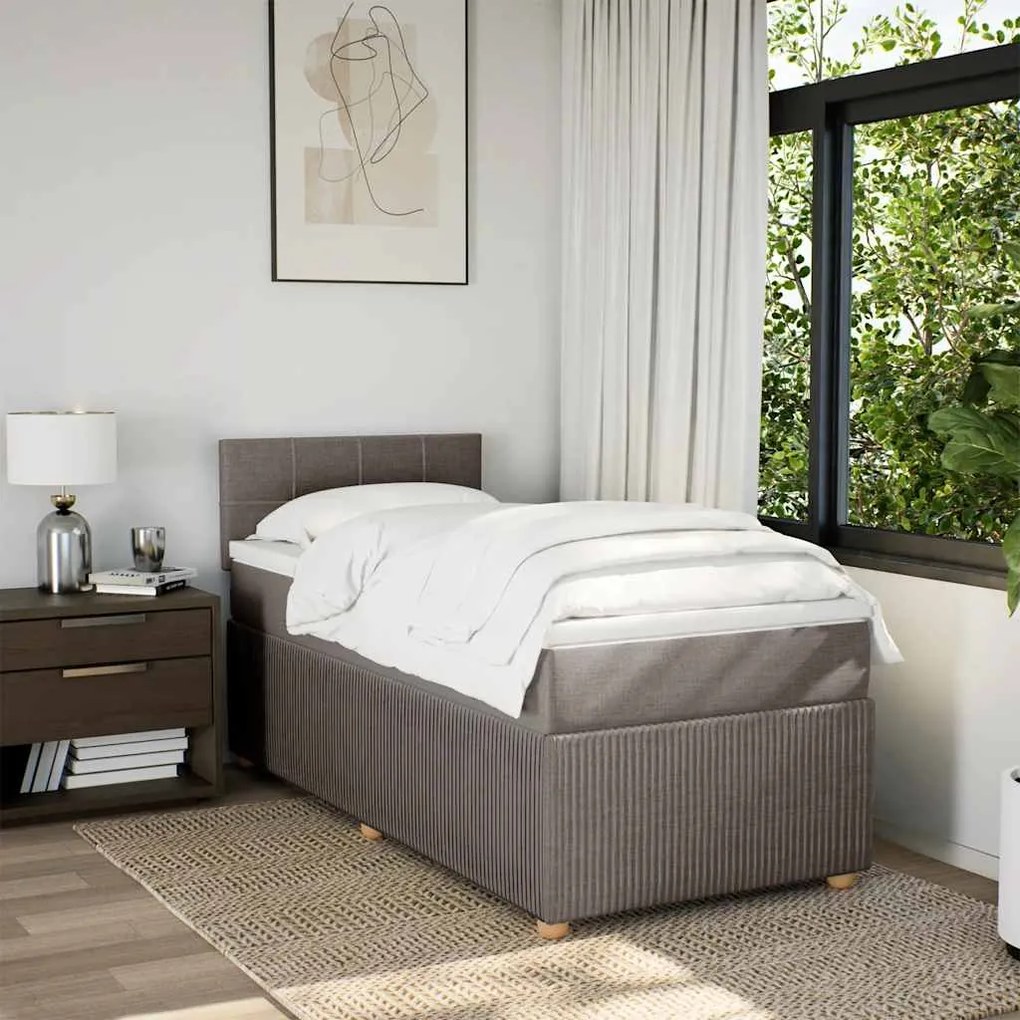 Box spring postel s matrací taupe 80x200 cm textil 3287287