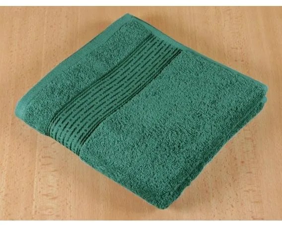 Brotex Froté ručník 50x100cm proužek 450g tmavě zelená