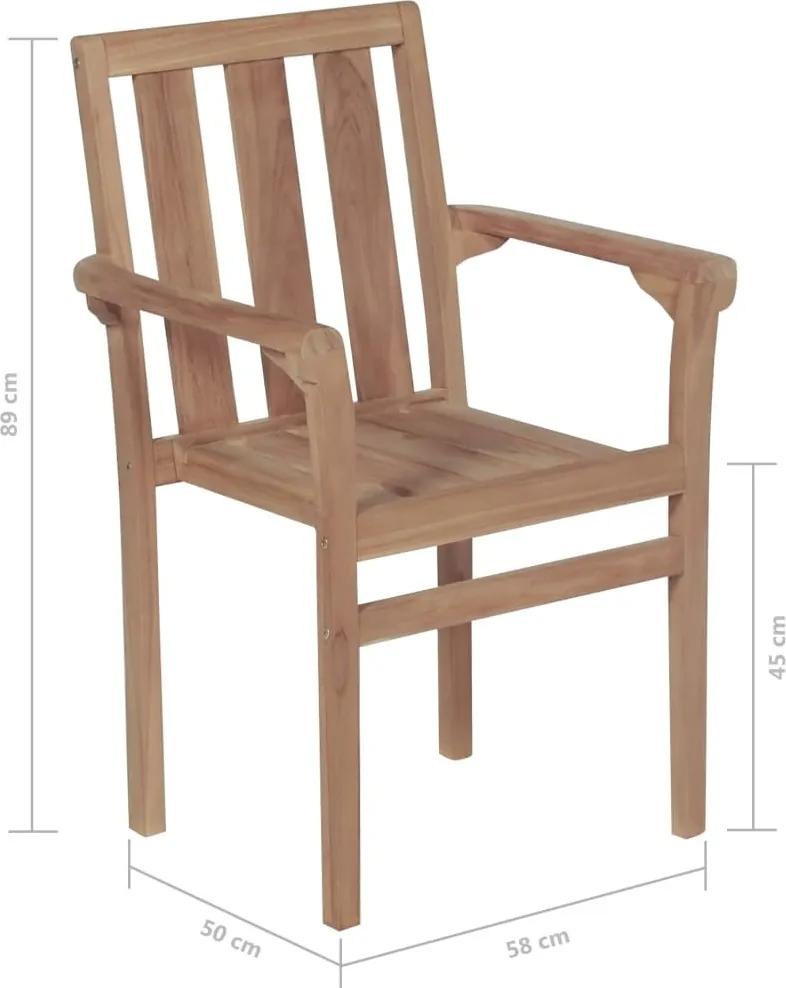 vidaXL Zahradní židle 2 ks s mi poduškami masivní teak [3062220] Barva: antracitová
