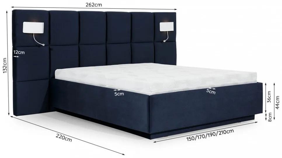 Moderní čalouněná postel MONACO 140x200 cm Monolith 1