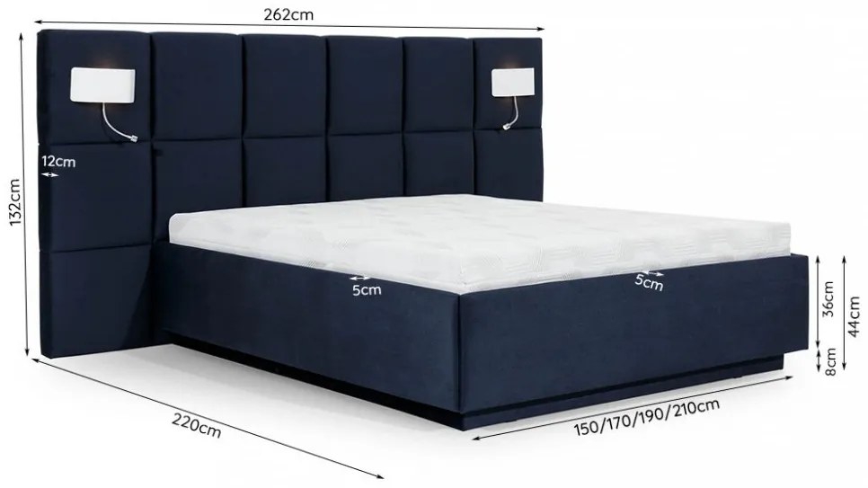 Moderní čalouněná postel MONACO 140x200 cm Solid 1