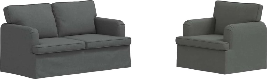 Set pohovek 2 ks Tmavě šedá textil 3407517