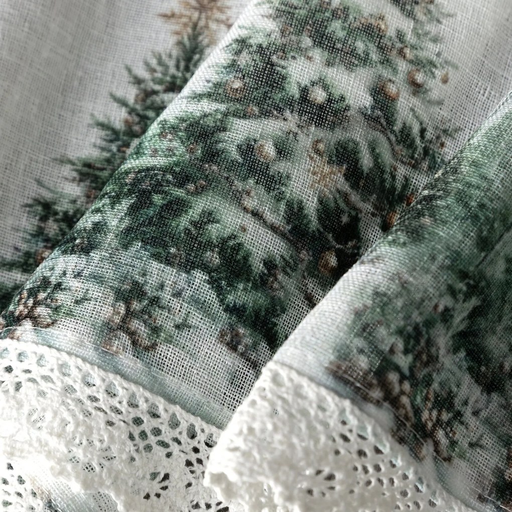 KRÁTKÁ VÁNOČNÍ ZÁCLONA NA PÁSCE XMAS9 150X30 CM VZOROVANÁ