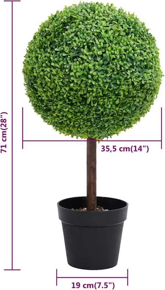 Umělý zimostráz ve tvaru koule s květináčem zelený 71 cm 336508