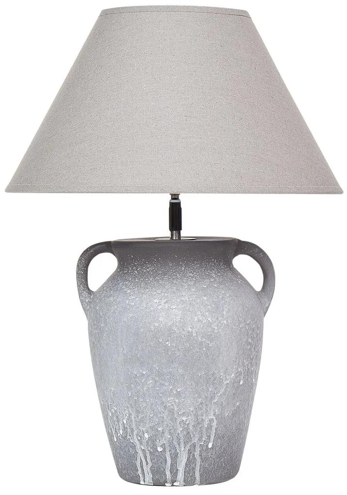 Keramická stolní lampa šedá AGEFET Beliani