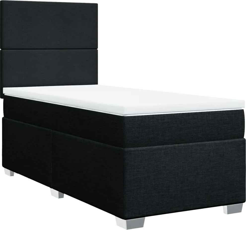 Box spring postel s matrací černá 90x190 cm textil 3290338