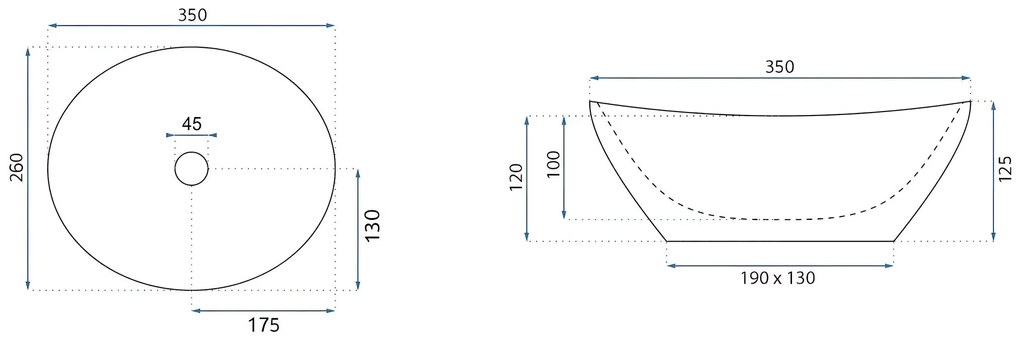 Rea Sofia Mini, umyvadlo na desku 350x260x125 mm, imitace kamene - kashmir, REA-U9238