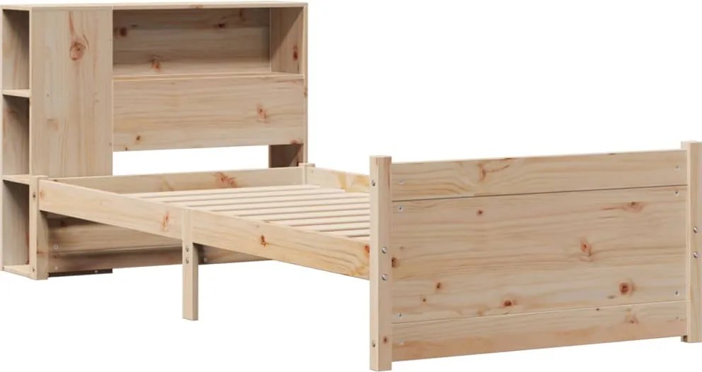 Postel s knihovnou bez matrace 75 x 190 cm masivní borovice 3322447