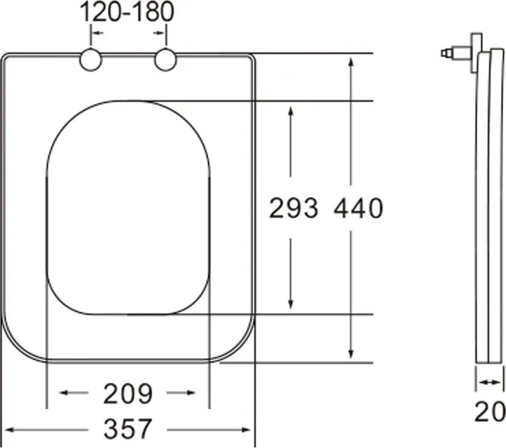 Erga Erga, WC sedátko z duroplastu, série Mery, Toscana, bílá, ERG-V03-ND-SEATSH040-WH