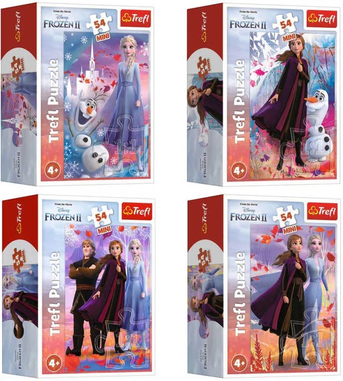 TREFL PUZZLE Frozen 2 (Ledové Království) mini 20x13cm 54 dílků 4 druhy tr54173