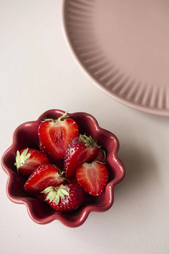 IB LAURSEN Keramická forma na muffiny Mynte Strawberry, červená barva, keramika