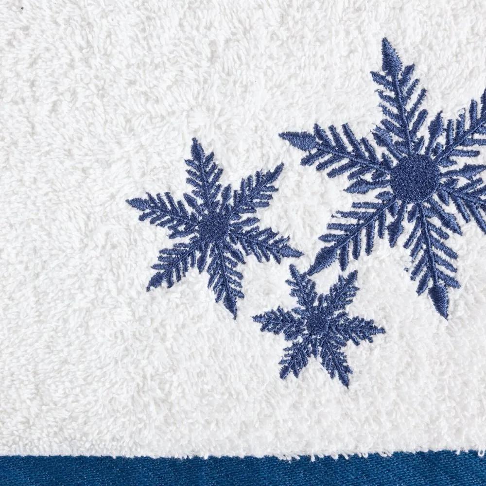 Bavlněný ručník s modrou vánoční výšivkou Šírka: 50 cm | Dĺžka: 90 cm
