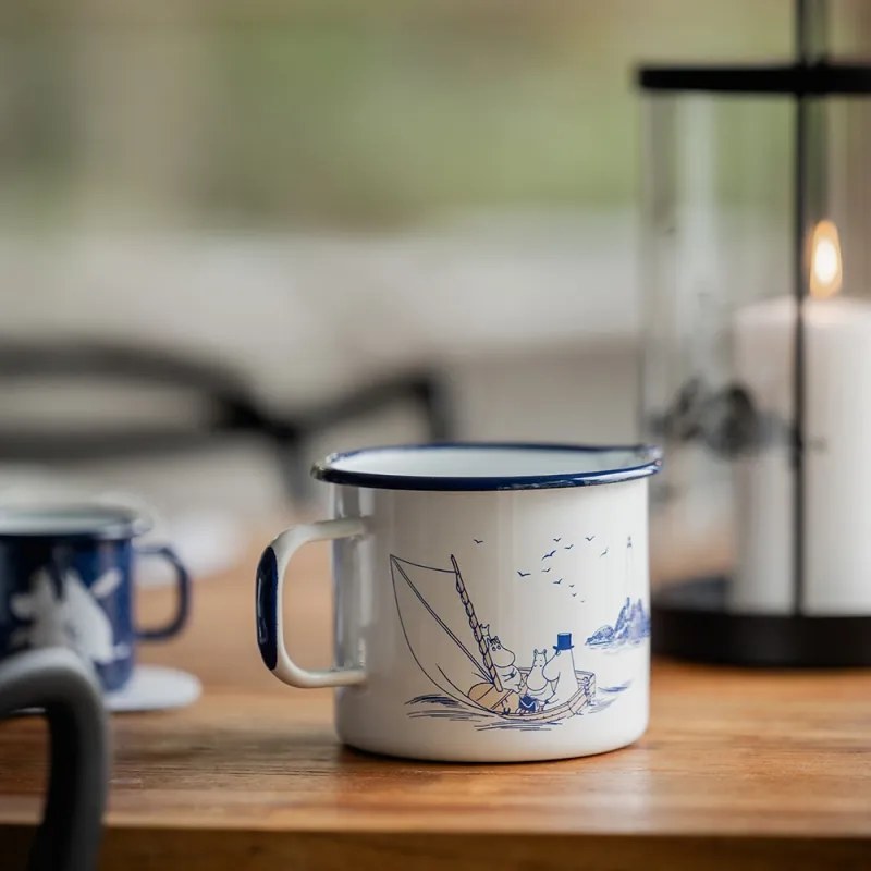 Kastrol Moomins Sailors 1,3l, smalt / bílo-modrý