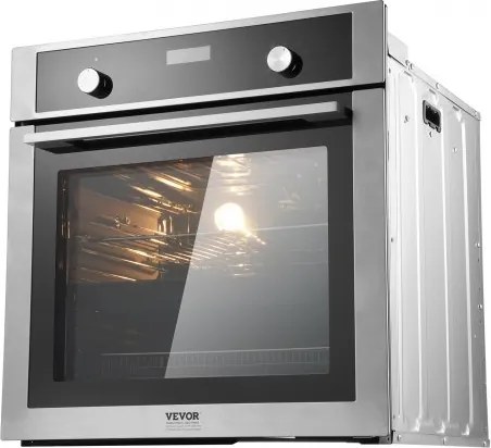 Jednostěnná trouba 61 cm elektrická vestavěná nástěnná trouba 9 funkcí 75,9 l