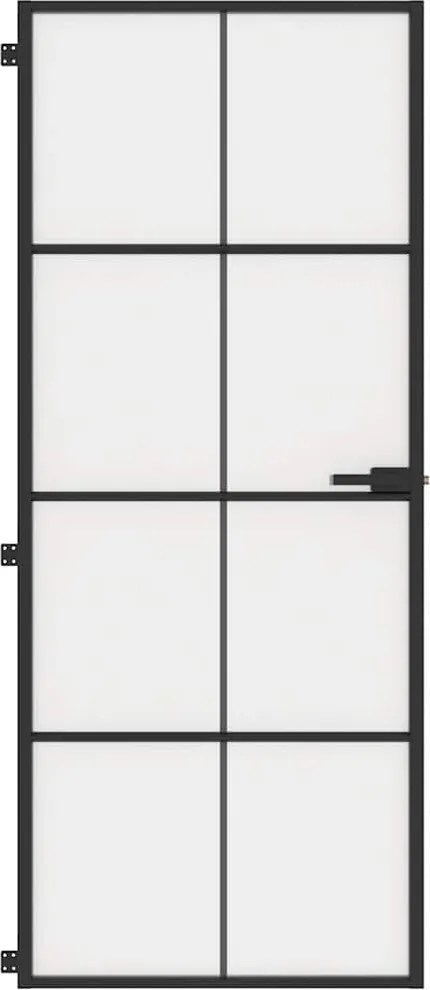 Interiérové dveře úzké černé 83x201,5 cm tvrzené sklo a hliník 155127