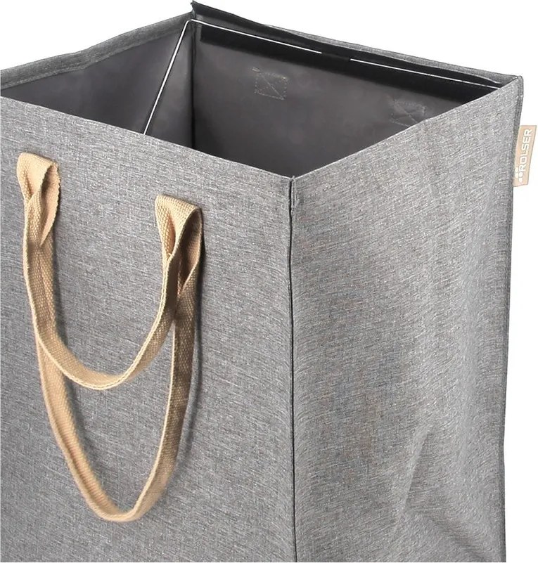 Šedý látkový koš na prádlo 53 l Laundry Hub Tweed – Rolser